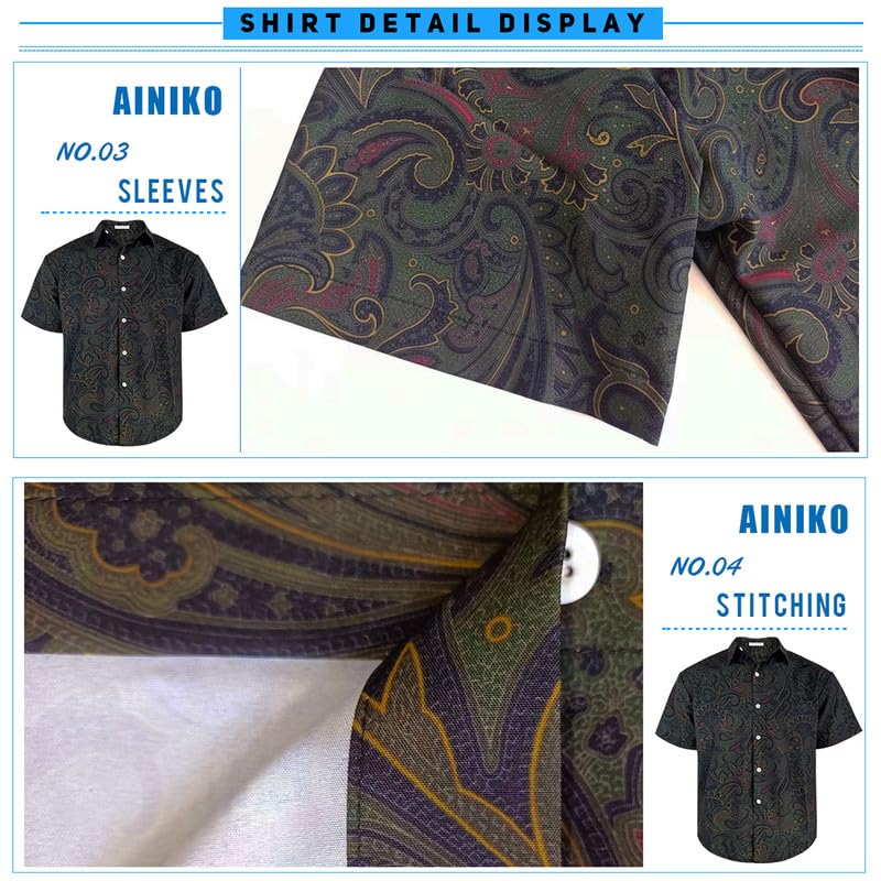 Hawaiian Shirts for Men Casual Beach Summer Shirt Floral Button Down Tropical Holiday Short Sleeve Shirts