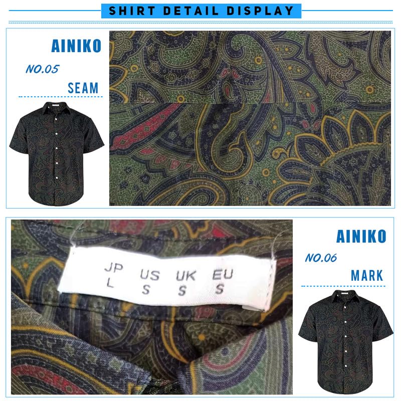 Hawaiian Shirts for Men Casual Beach Summer Shirt Floral Button Down Tropical Holiday Short Sleeve Shirts