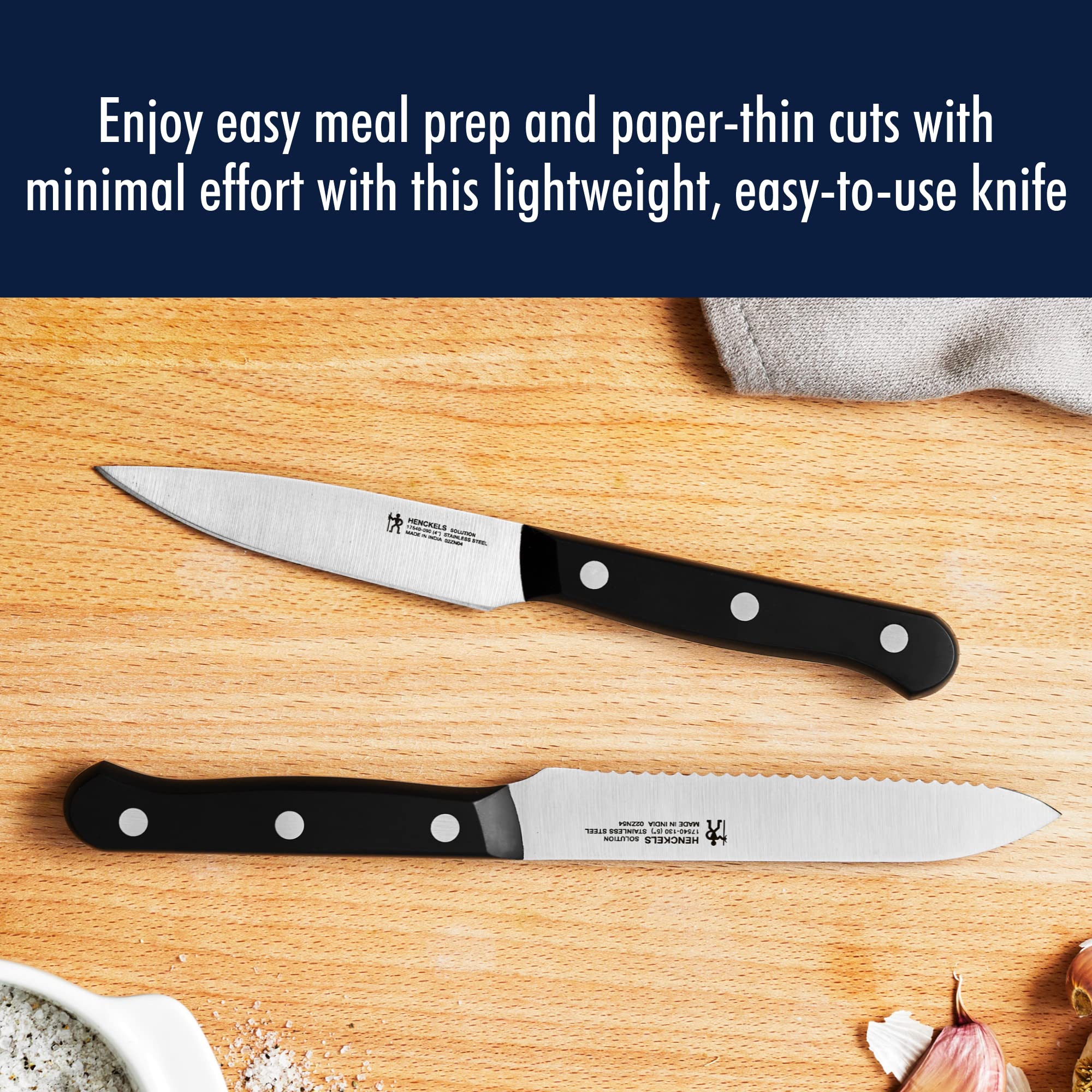HENCKELS Solution Razor-Sharp 4-inch Paring Knife, German Engineered Informed by 100+ Years of Mastery
