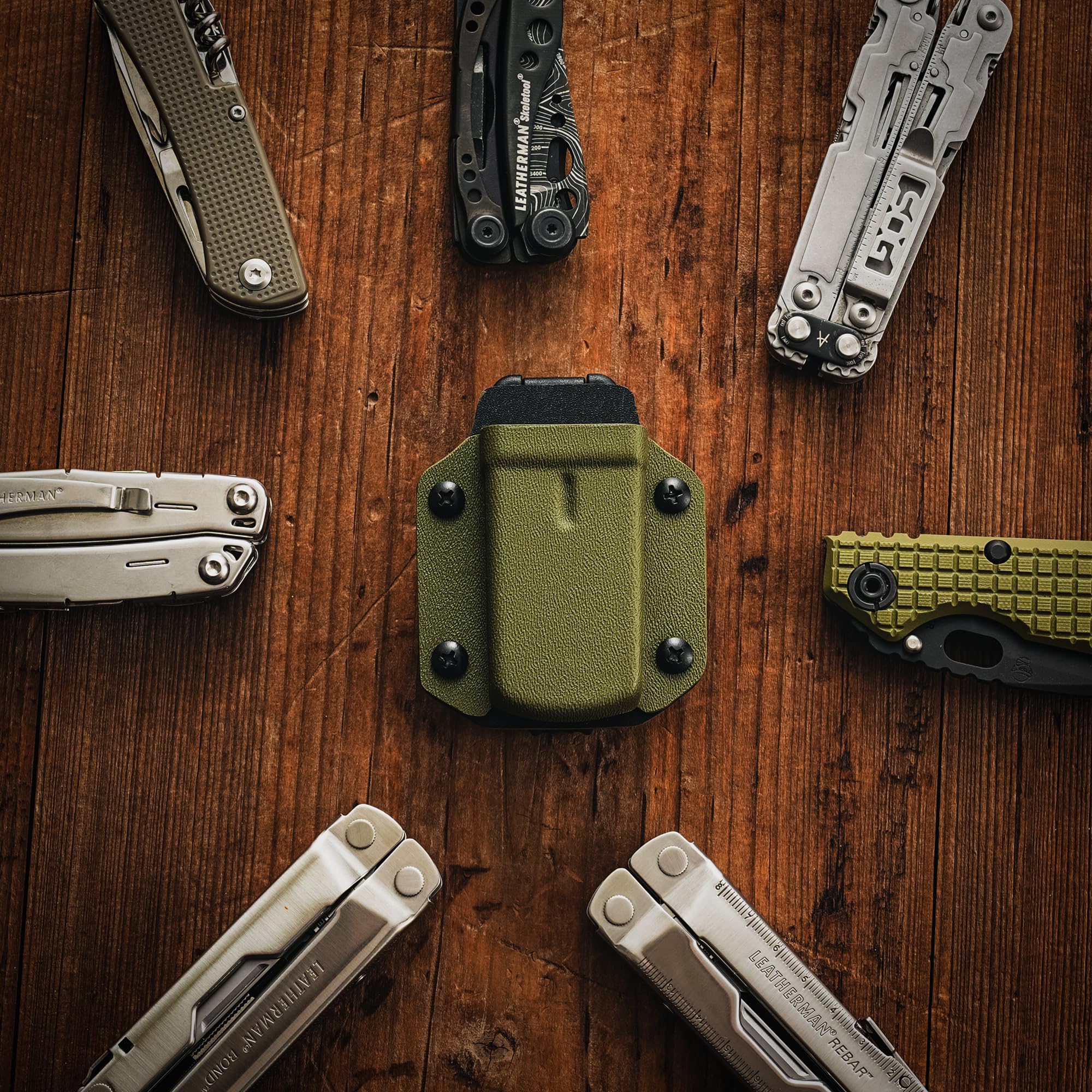 TACTICAL GEEK TX3 Multi-Tool Sheath, Multi Tool Holster, Thickness Adjustable Multi-Tool Holder with Back Clip for Belt, Multi-Tool not Included(Green)