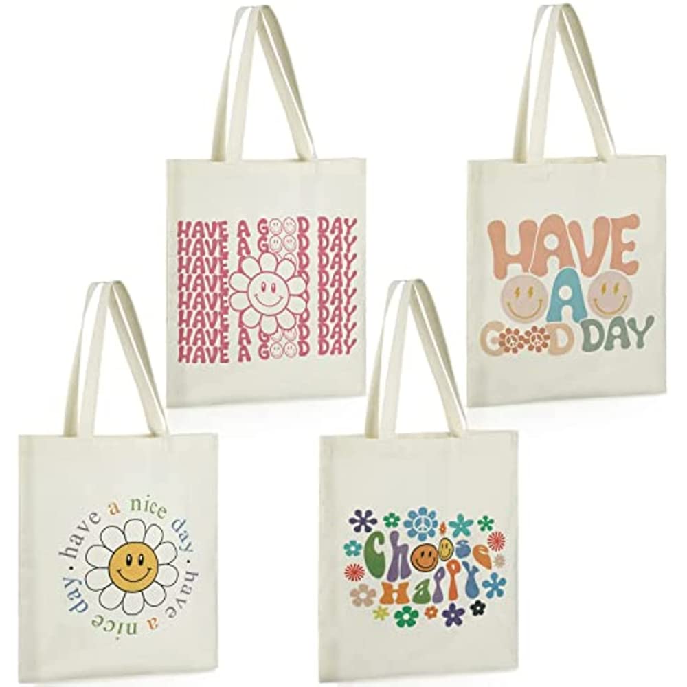 Vajdlpq Canvas Tote Female Aesthetic Reusable Grocery Shopping Bag Cute School Shoulder Bag Beach Bag Preppy Book Tote Gift for Female Girly Girls