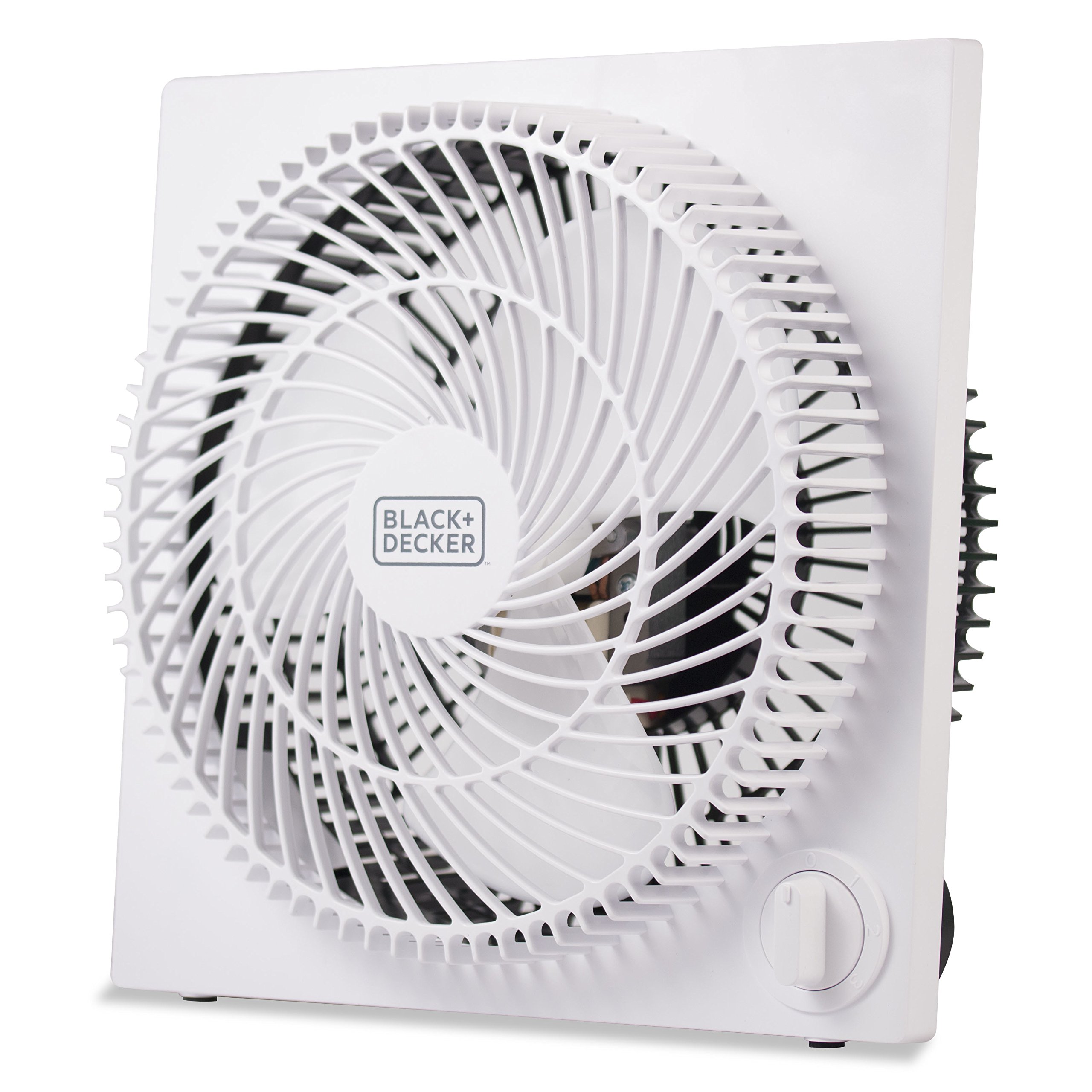BLACK+DECKER Mini – Tabletop Quiet 9 Inch Desk Box Fans Frameless BFB09W White