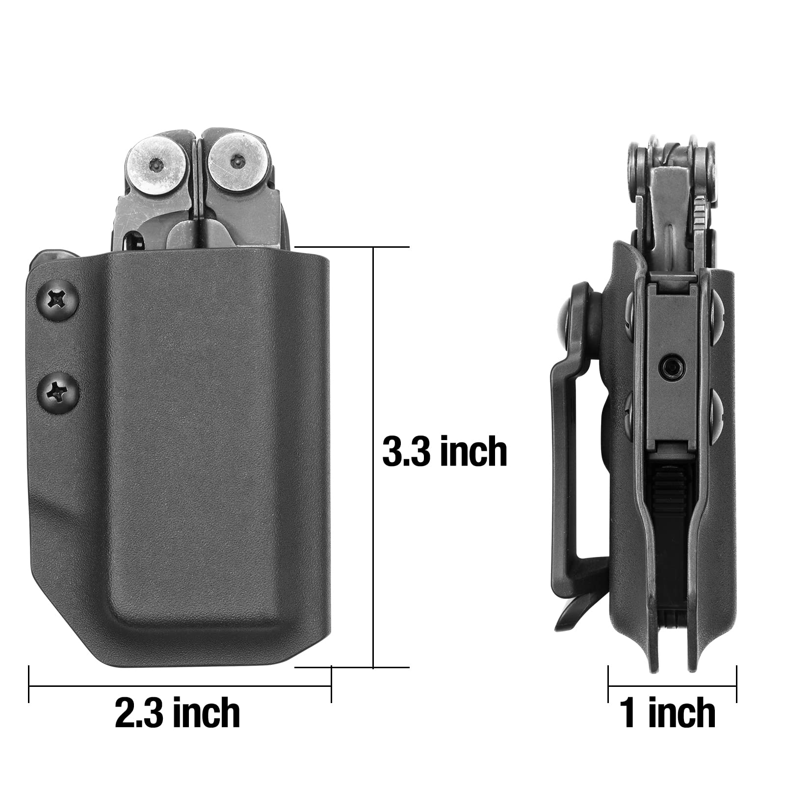 Kydex Multitool Sheath for Leatherman Wave & Plus, Fits Wave Plus, Multi-Tool Not Included (Black)