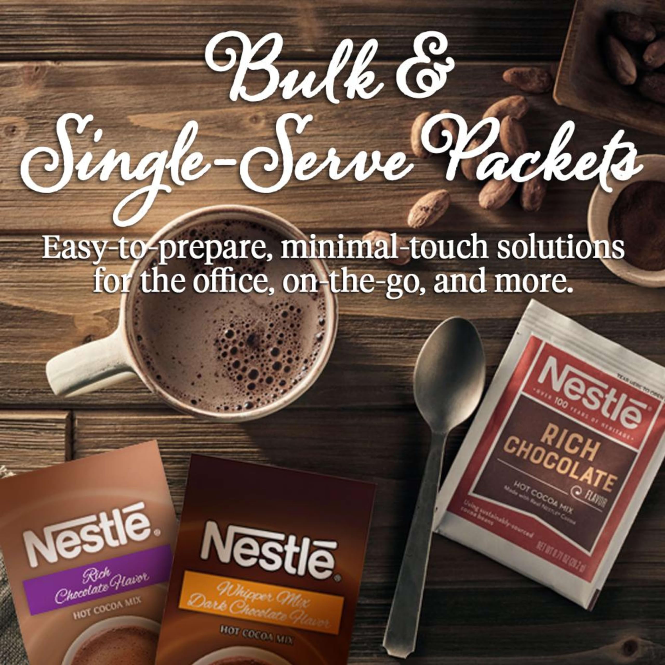 Nestle Hot Chocolate Mix, Whipper Mix, Dark Chocolate Flavor Hot Cocoa, Bulk Whipped Cocoa, 2 lb Bag