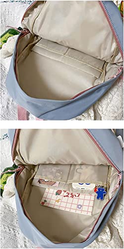 ZUCHON Kawaii Backpack with Cute Pendant & Pin,Large Capacity School Bags Aesthetic Backpacks for School Cute Bookbags (with Lunch Bag) Purple