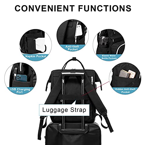 LOVEVOOK Laptop Backpack for Women,17 Inch Work Travel Bag Business Computer Bags Teacher Doctor Nurse Backpack Purse, College Backpack (Upgraded)