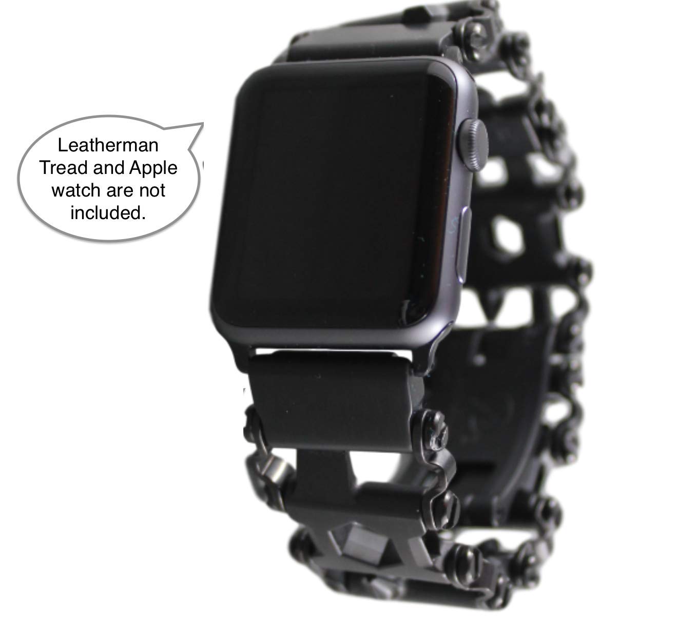 BestTechTool watch adapter compatible with LEATHERMAN TREAD and compatible with GARMIN watch (vivoactive 4/Darth Vader/First Avenger, Black-TREAD LT)