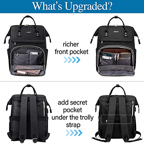 LOVEVOOK Laptop Backpack for Women,17 Inch Work Travel Bag Business Computer Bags Teacher Doctor Nurse Backpack Purse, College Backpack (Upgraded)