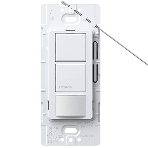 Lutron MS-OPS6-DDV-WH Motion Sensor, Maestro Occupancy Sensor Switch, 6A, Single Pole/Dual Circuit - White
