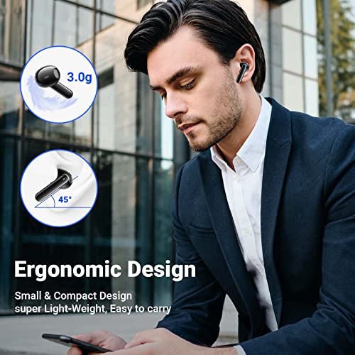 kauguo Wireless Earbuds, Bluetooth 5.3 Headphones,4-Mic Call Noise Reduction 36H Playtime IPX6 Sports Waterproof Earphones, HiFi Stereo, Touch Control with Type-C Charging for iOS Android Black