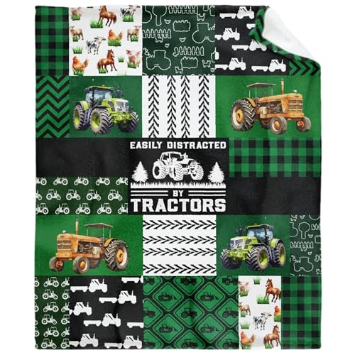 Tractor Blanket-Tractor Blanket for Boys, Girls Tractor Gift for Tractor Lovers-Cozy Soft Flannel Lightweight and Warm Used for Room Bed Camping 40"x50" for Kids Children