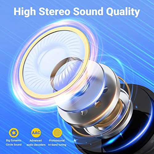 kauguo Wireless Earbuds, Bluetooth 5.3 Headphones,4-Mic Call Noise Reduction 36H Playtime IPX6 Sports Waterproof Earphones, HiFi Stereo, Touch Control with Type-C Charging for iOS Android Black