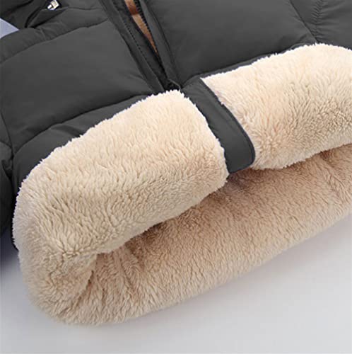 Toddler Baby Hooded Down Jacket Boys Girls Kids Thicken Warm Winter Coat Outerwear 18-24M Black