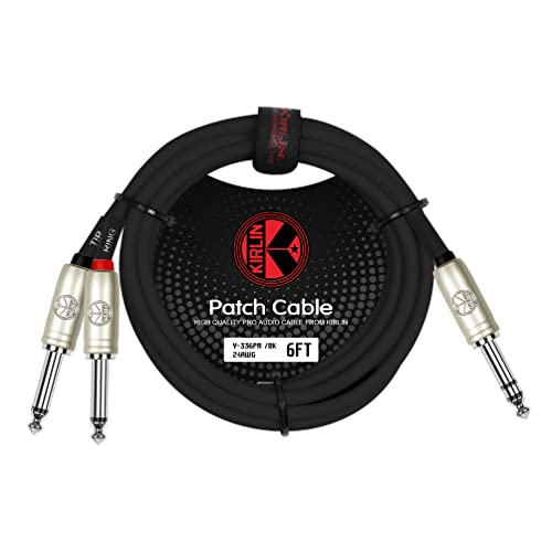 Kirlin Cable Y-336PR-06 - 6 Feet - 1/4-Inch Stereo Plug to Dual 1/4-Inch Mono Plug Y-Cable