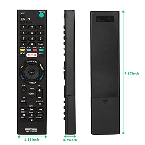 Newest Universal Sony Smart TV Remote Control RMT-TX100U for All Sony TV and Bravia TV Replacement Remote Control for All Sony LCD LED 2K 4K UHD and Bravia TVs with Netflix Button