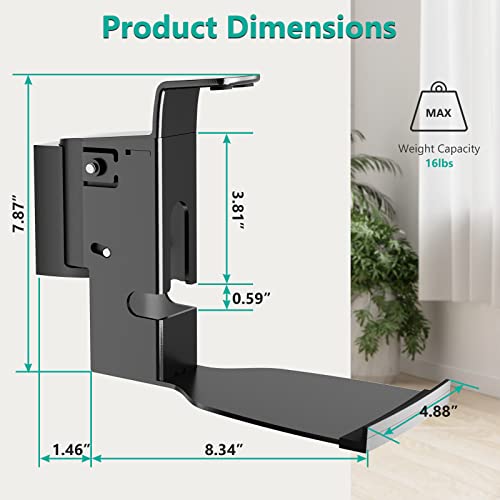 WALI Speaker Wall Mount Brackets for SONOS Play 5 Gen2 (1 Pack, Black)