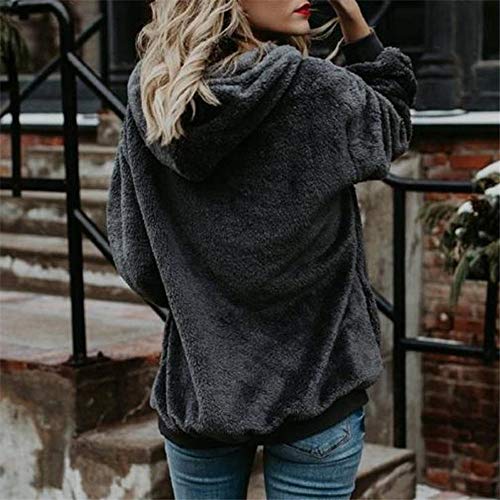 TozuoyouZ Clearance Women Hoodie Sweatshirt Long Sleeve Warm Winter Coat Jacket Pullover Outwear with Pockets (Dark Gray,4XL)
