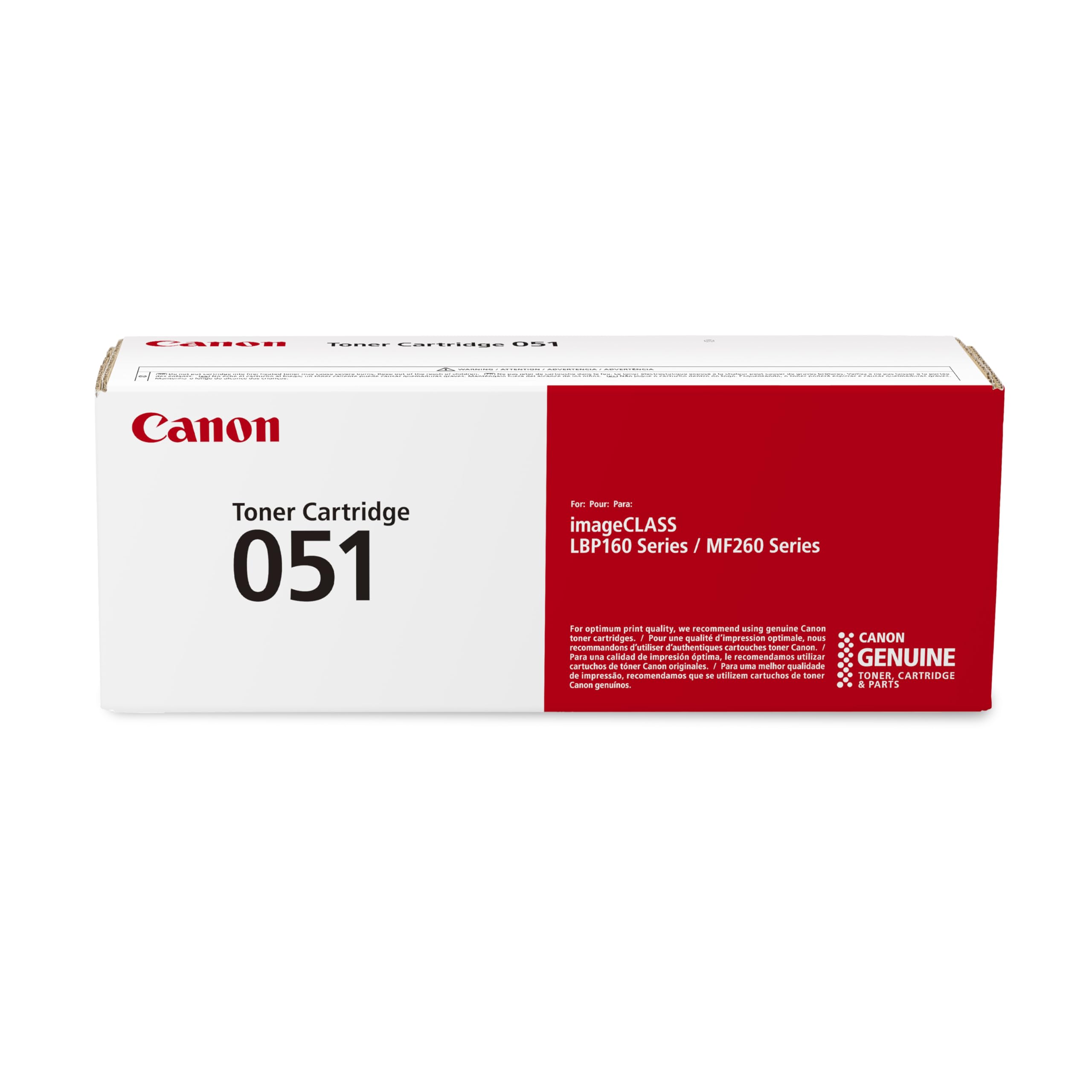 Canon Genuine Toner Cartridge 051 Black (2168C001), 1-Pack, for Canon imageCLASS MF264dw, MF267dw, MF269dw, LBP162dw Laser Printer, 1 Size (Toner 051 Standard)