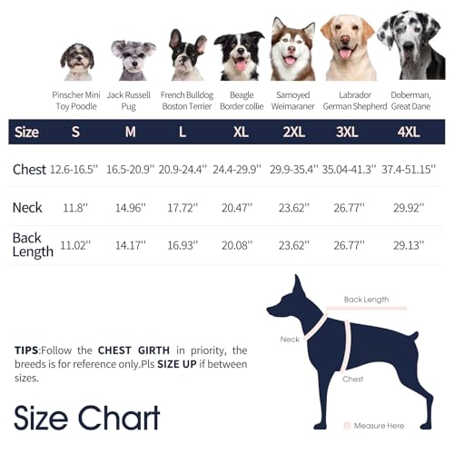 IECOii Extra Warm Dog Coat Reflective Adjustable Dog Jacket Dog Winter Coat with Buckle Fleece Turtleneck Dog Jacket for Cold Weather Soft Winter Coat for Small Medium Extra Large Dogs