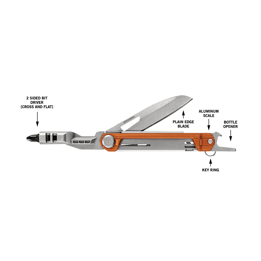 Gerber Gear Armbar Slim Drive Pocket Knife EDC Multitool with Screwdriver, Bottle Opener, Burnt Orange