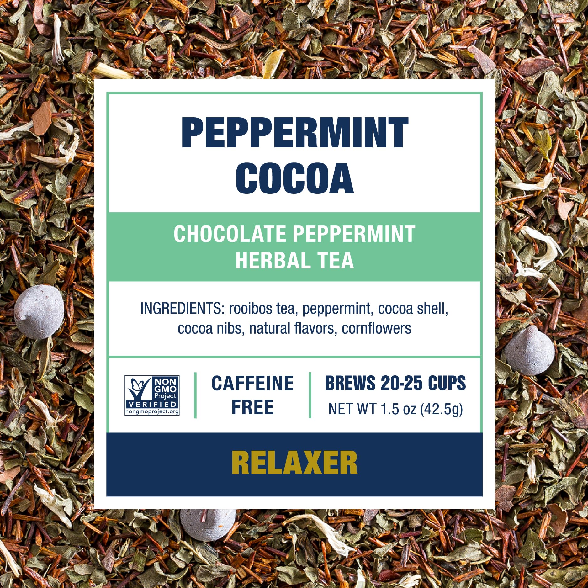 Tiesta Tea - Cozy Peppermint Cocoa | Loose Leaf | Chocolate Peppermint Herbal Tea | Premium Non-Caffeinated Holiday Blend | Make Hot or Iced & Up to 25 Cups | 1.5oz Resealable Pouch