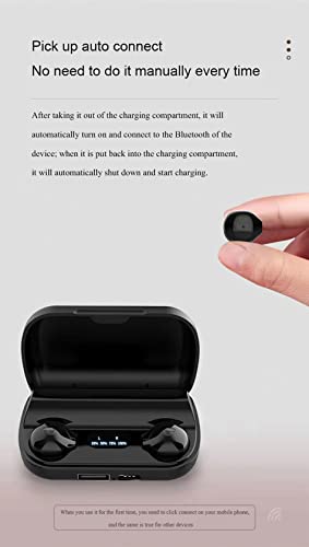 Loluka True Wireless Earbuds Stereo HiFi Music Waterproof Noise-Cancelling Mini in-Ear Discreet with Wireless Charging Case,5.0 True Wireless Earbuds Bluetooth Earphones