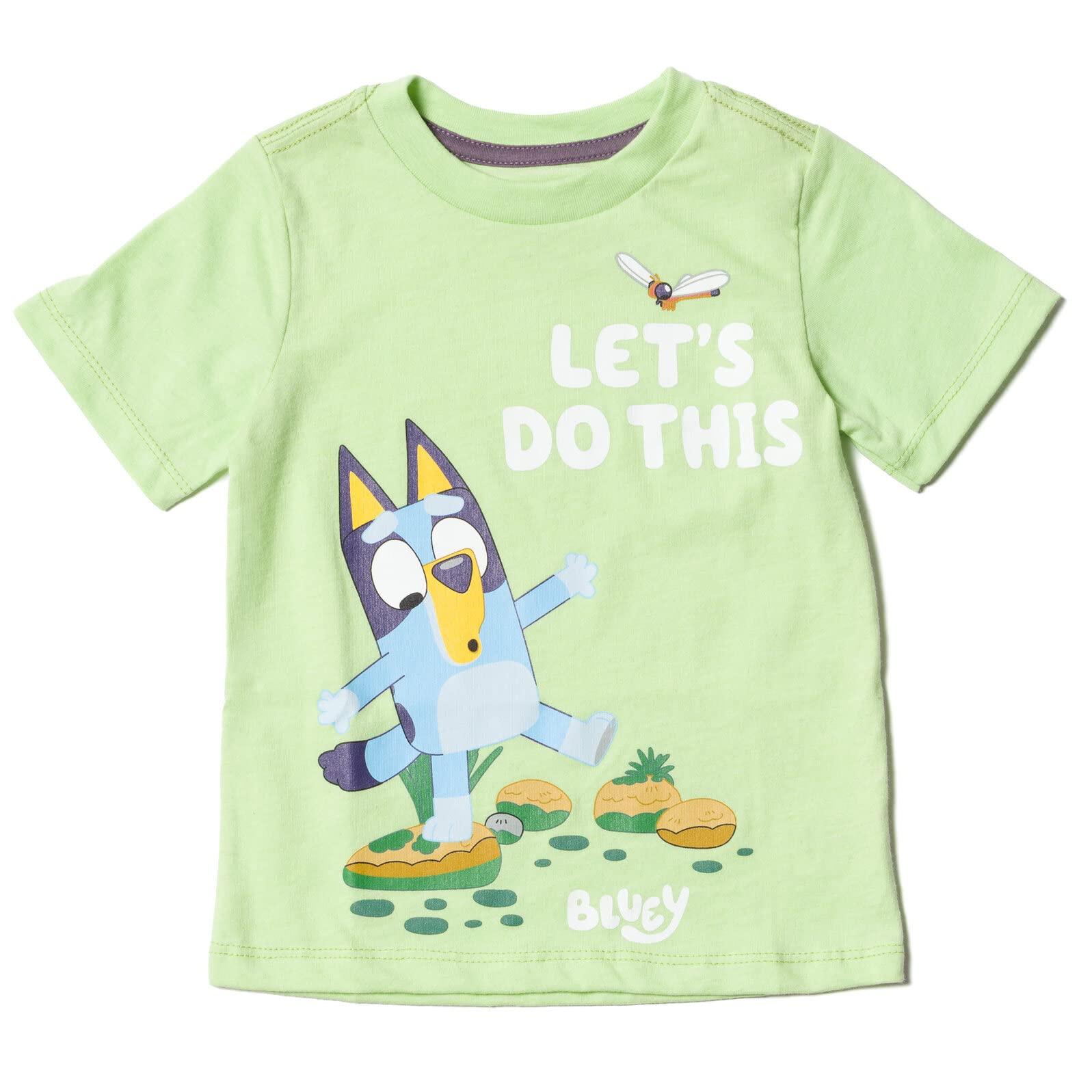 Bluey Bingo Toddler Boys 3 Pack T-Shirts Grey/Yellow/Green 4T