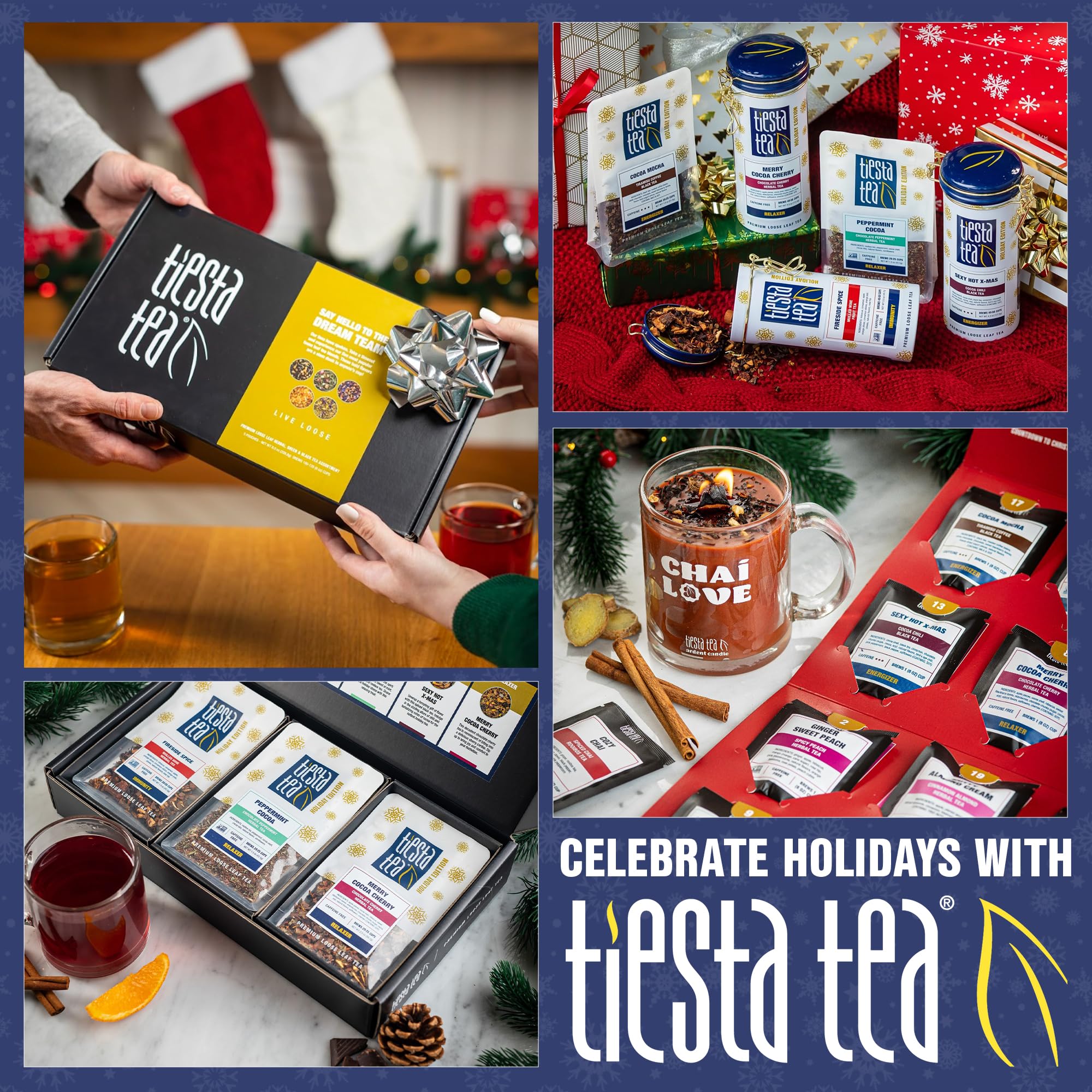 Tiesta Tea - Cozy Peppermint Cocoa | Loose Leaf | Chocolate Peppermint Herbal Tea | Premium Non-Caffeinated Holiday Blend | Make Hot or Iced & Up to 25 Cups | 1.5oz Resealable Pouch