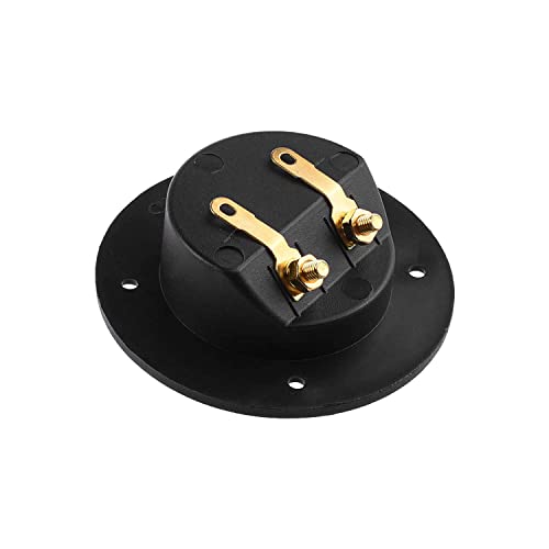 YTYKINOY 2 Pcs 3” Double Binding Round Gold Plate Push Spring Loaded Jacks Speaker Box Terminal Cup