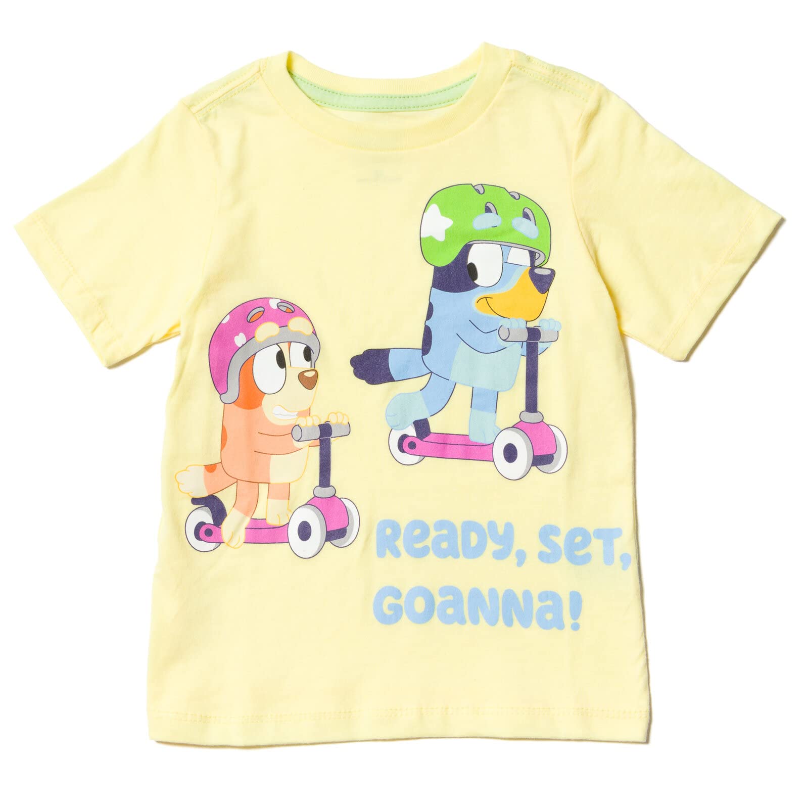 Bluey Bingo Toddler Boys 3 Pack T-Shirts Grey/Yellow/Green 4T
