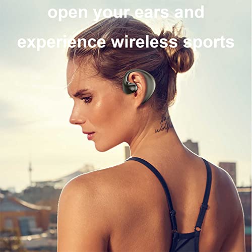 Ke1Clo Bone Conduction Earbuds Open Ear Bluetooth Headphones Bone Conduction, 24H Playtime, Wireless Ear Clip Bone Conduction Headphones with LED Power Display & Charging Case for Sports/Music