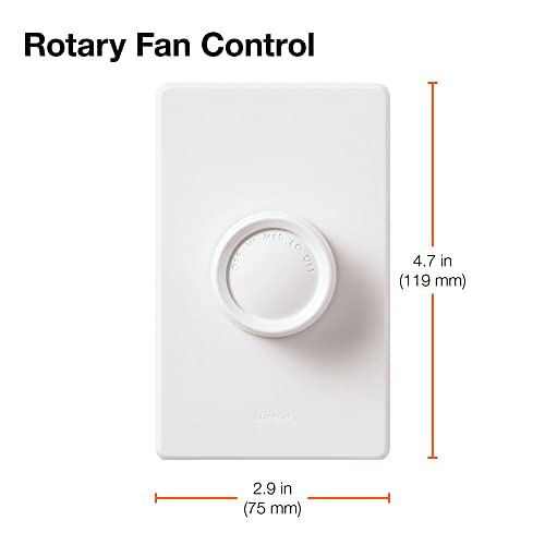Lutron FSQ-2FH-DK Electronics Rotary On/Off Fan-Speed Control , White