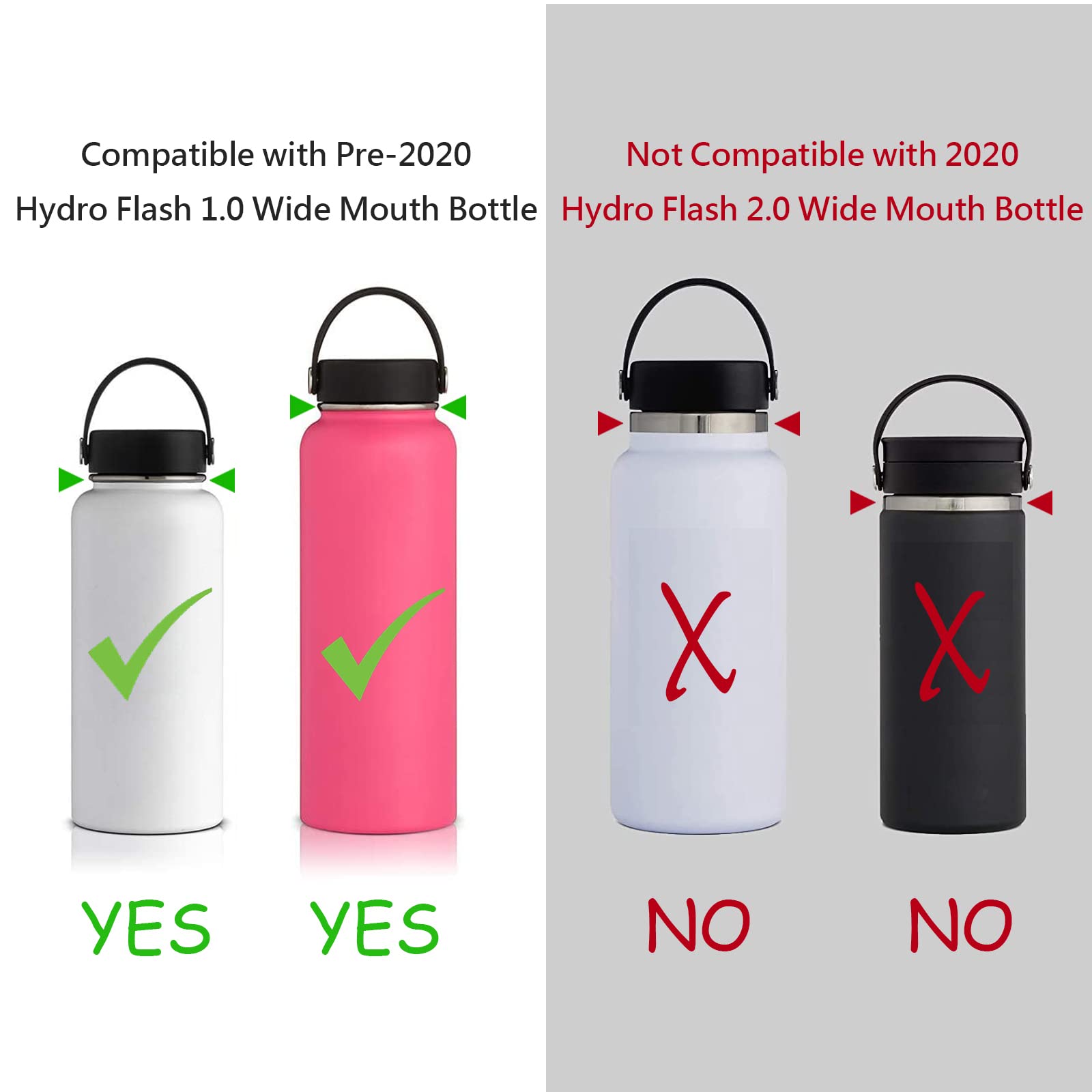 Wongeto Paracord Handle with Shoulder Strap,Compatible with Hydro Flask Wide Mouth Water Bottles 12oz - 64 oz(Not for The New Hydro Flask 2.0,Bottle Strap for Walking Hiking Camping(Blue&Red&White)
