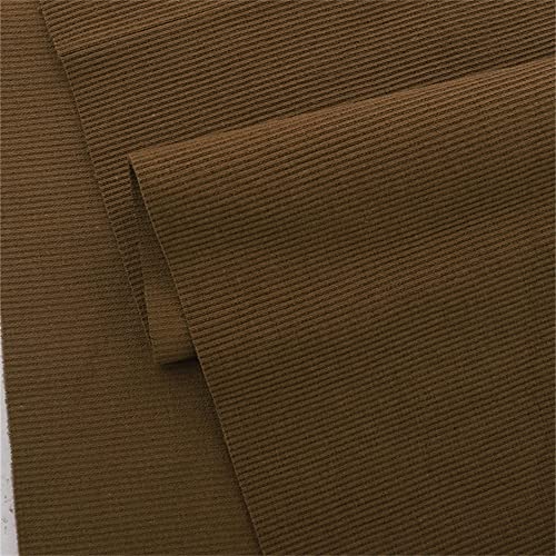 TinaKim Ribbing Fabric for Sweatshirts, Jacket Hoodies Waistbands Neckbands Cuffs Sewing Material (43x8in, 96 Brown)