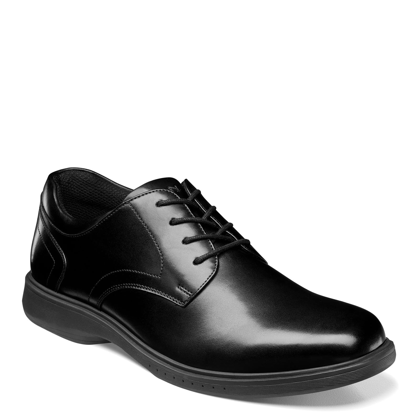 Nunn Bush Men's PRO Plain Toe Oxford with KORE Slip Resistant Comfort Technology, Black, 10 Wide