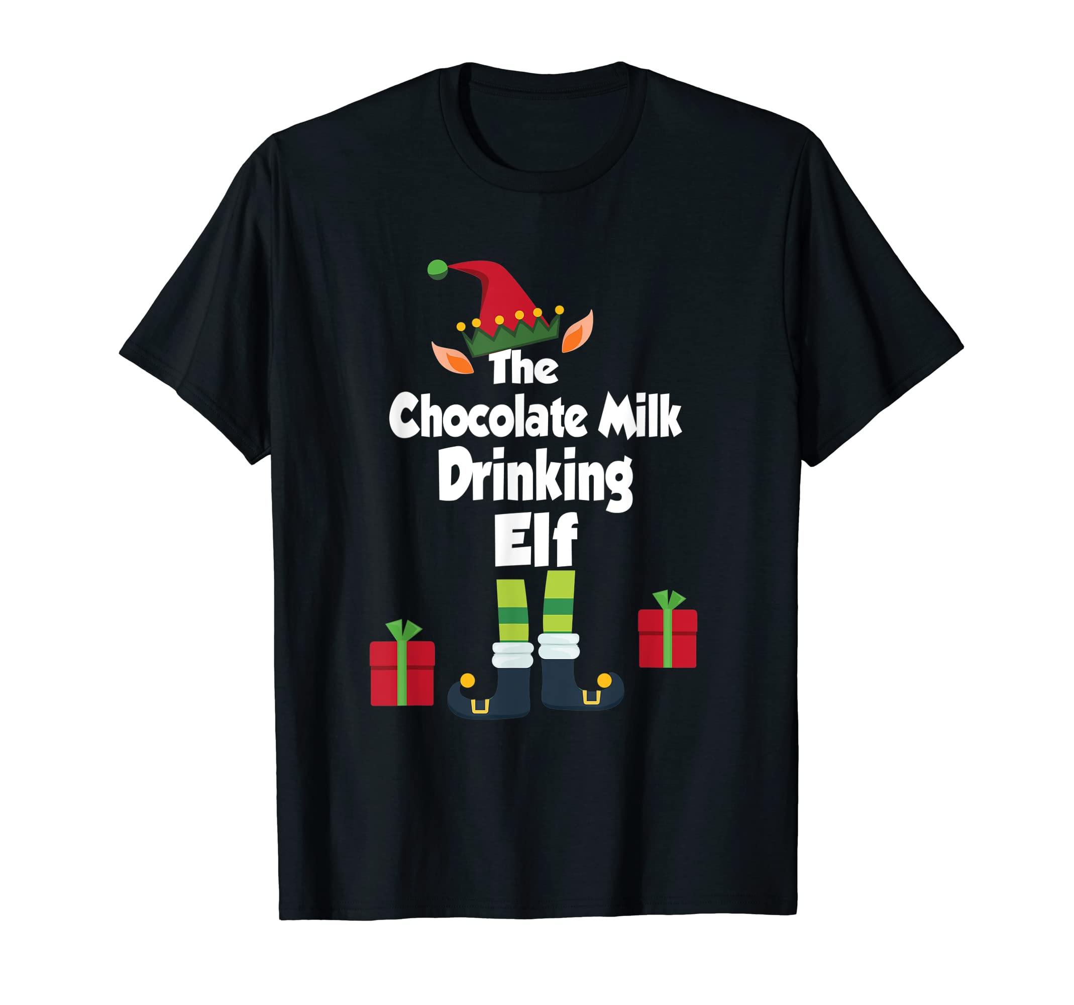 The Chocolate Milk Drinking Elf Family Matching Christmas T-Shirt