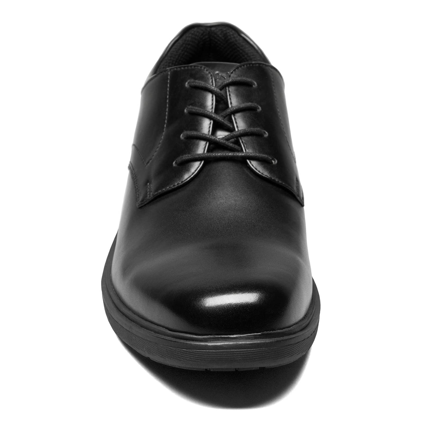 Nunn Bush Men's PRO Plain Toe Oxford with KORE Slip Resistant Comfort Technology, Black, 10 Wide