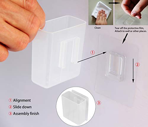 [2 Pack] Universal Remote Control Holder 7x6x3cm, Wall Mount Media Organizer - Pinowu Self-Adhesive Storage Box, Office Supply Accessories