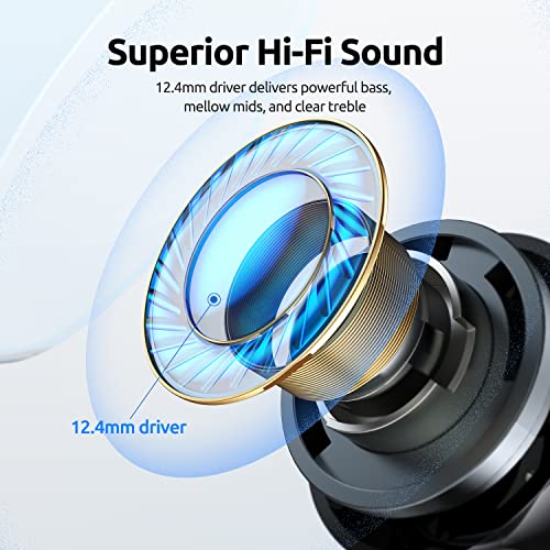 Wireless Earbuds Truefree T1 Bluetooth 5.0 Headphones in-Ear Stereo Earphones with 4 Mics AI ENC for Clear Calls, 60ms Low Latency Game Mode, Touch Control, Total 30 Hours of Playtime, Immersive Sound