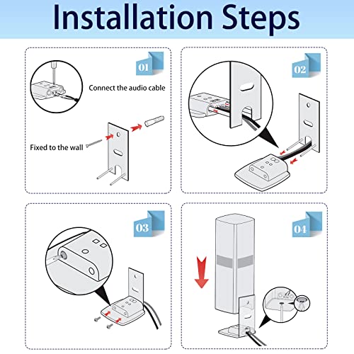 Bedycoon Pair Steel White Wall Mount Brackets Replacement Compatible with Bose OmniJewel Lifestyle 650 Home Entertainment System and Bose Surround Speakers 700