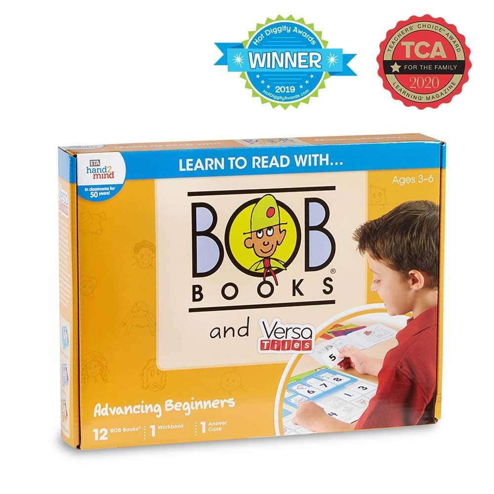 hand2mind Learn to Read with BOB Books & VersaTiles Advancing Beginner Set, Early Reader Books, Phonemic Awareness Workbook, Kindergarten Phonics Learning Activities, Science of Reading