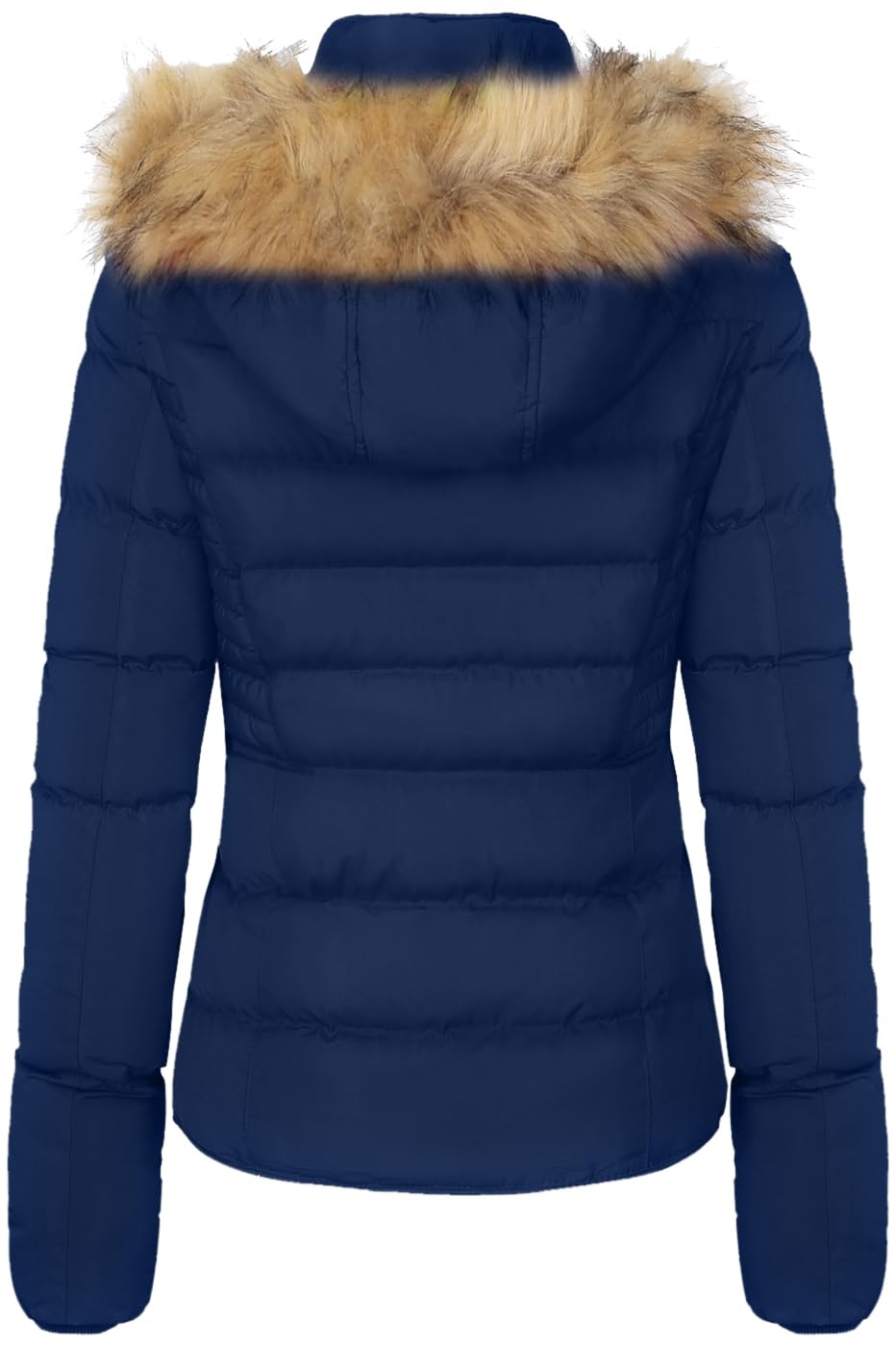 BodiLove Thickened Winter Puffer Jacket with Removable Faux Fur Hood Fleece Lining