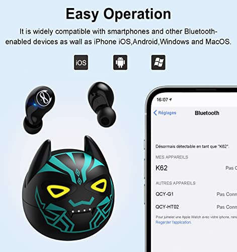 Instiwitt Bluetooth Earbuds,Kids Wireless Ear Bud with Cute Charging Case, Waterproof Stereo Wireless Earphone with Micphone for Workout Sport,Bluetooth 5.1 Headphones for iPhone and Android as Gift