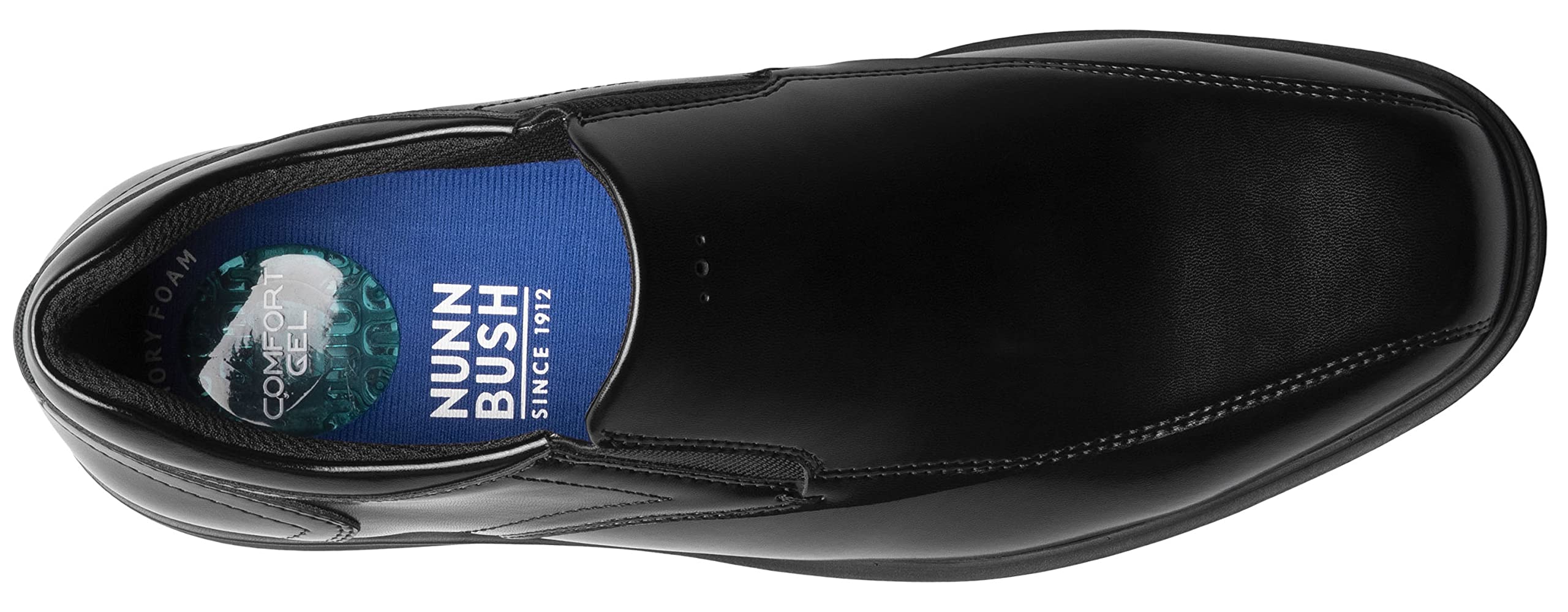 Nunn Bush Men's PRO Bicycle Toe Slip-On with KORE Slip Resistant Comfort Technology Loafer, Black, 9