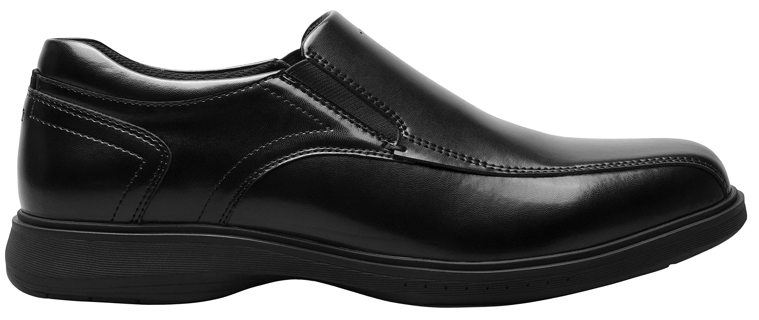 Nunn Bush Men's PRO Bicycle Toe Slip-On with KORE Slip Resistant Comfort Technology Loafer, Black, 9