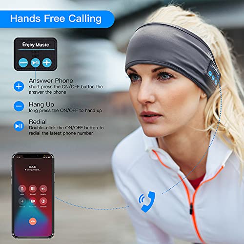 Sports Headbands Sleep Headphones Bluetooth Music Headband Wireless, Daifferchoi Soft Breathable Bluetooth Headbands with Long-Time Play for Workout, Jogging, Yoga,Travel, Running, Meditation--Grey