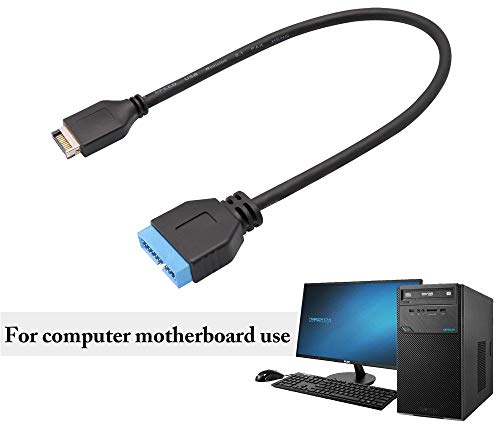 zdyCGTime USB 3.1 Front Panel Header to USB 3.0 20Pin Header Extension Cable for ASUS Motherboard 20cm Black (20p)