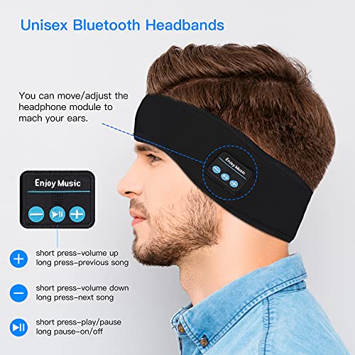 Sports Headbands Sleep Headphones Bluetooth Music Headband Wireless, Daifferchoi Soft Breathable Bluetooth Headbands with Long-Time Play for Workout, Jogging, Yoga,Travel, Running, Meditation--Grey
