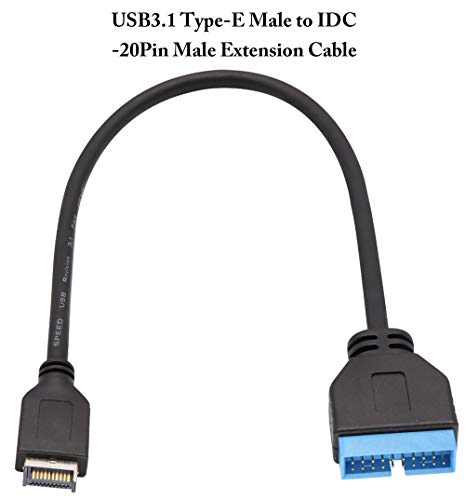 zdyCGTime USB 3.1 Front Panel Header to USB 3.0 20Pin Header Extension Cable for ASUS Motherboard 20cm Black (20p)