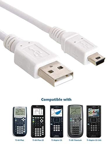6FT Long USB Power Charger Cable for Texas Instruments ti-84 Plus CE Graphing Calculator/TI-84 Plus Graphing Calculator Charger (White)